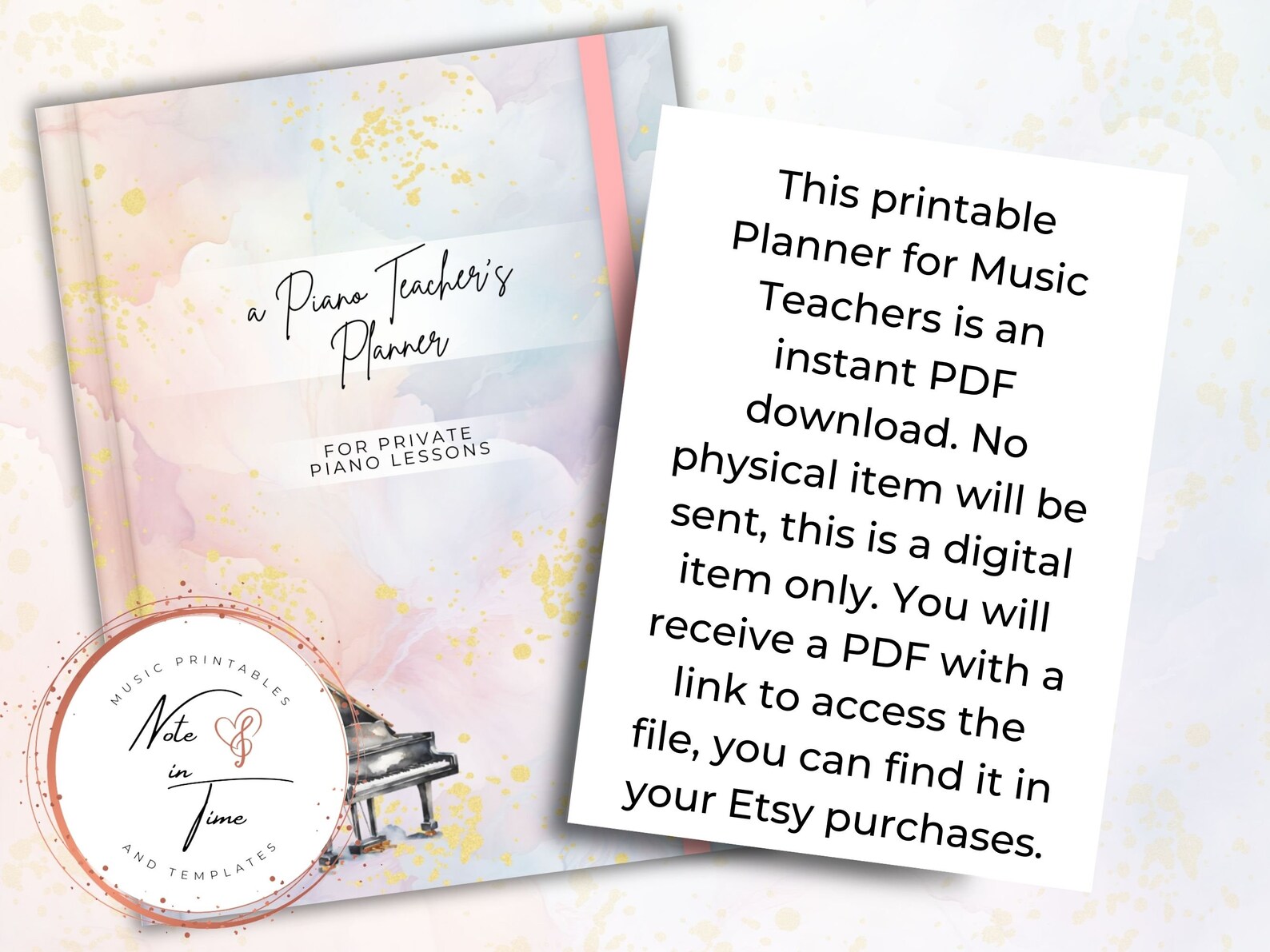 Piano Teacher Planner, Printable Resource for Music Lesson Organization ...