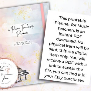 Piano Teacher Planner, Printable Resource for Music Lesson Organization ...