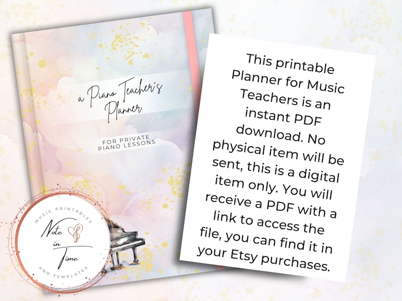 Piano Teacher Planner, Printable Resource for Music Lesson Organization ...