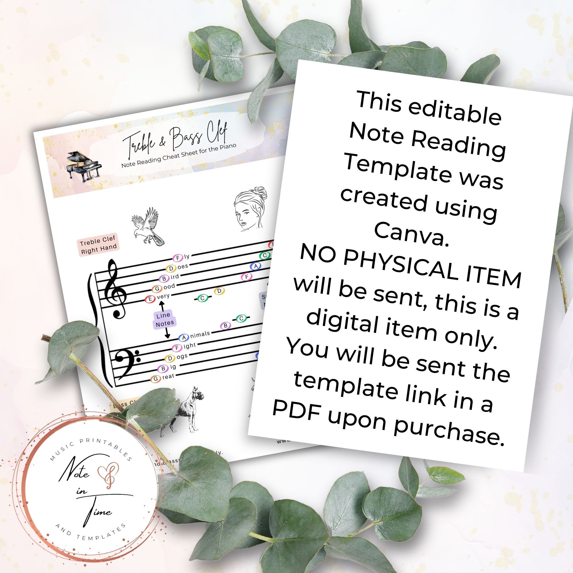 Piano Note Reading Chart, Teacher Resource, Sheet Music Theory ...