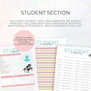 Piano Teacher Planner, Printable Resource for Music Lesson Organization ...