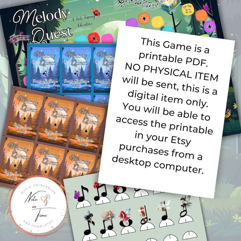 Music Note Naming Game, Melody Quest, Fun Theory Adventure, Printable ...
