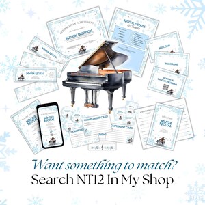 Piano Recital Digital Invitation, Snowflake Design for Christmas Xmas ...