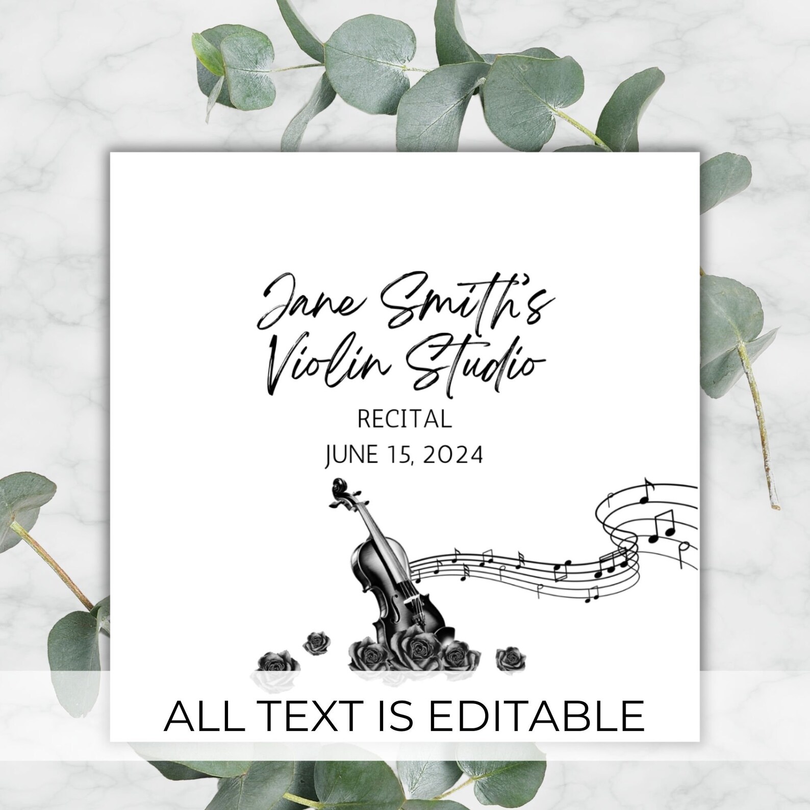 Violin Recital Sticker Template, Minimalist Achievement Reward for ...