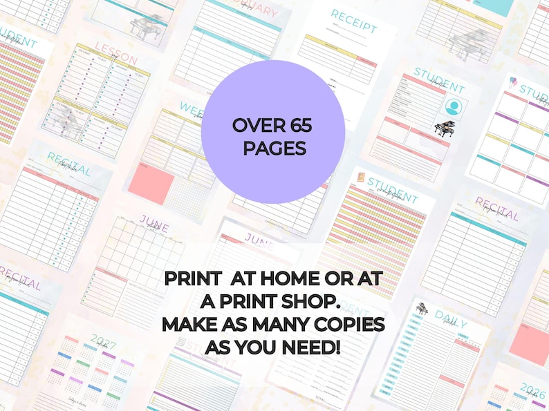 Piano Teacher Planner, Printable Resource for Music Lesson Organization ...