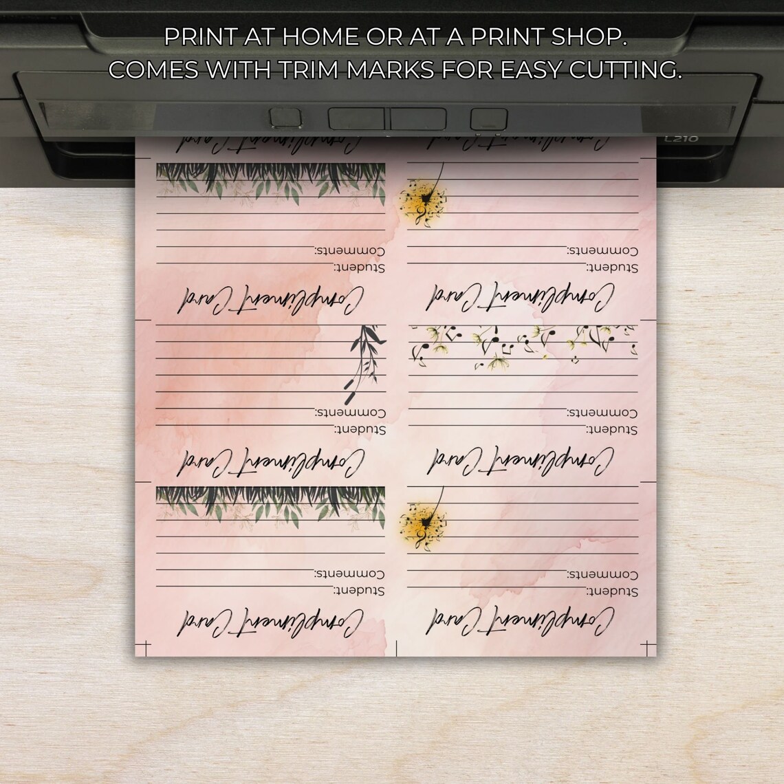 Compliment Cards for Music Recitals, Printable Piano Teacher Resource ...