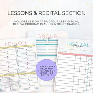 Piano Teacher Planner, Printable Resource for Music Lesson Organization ...