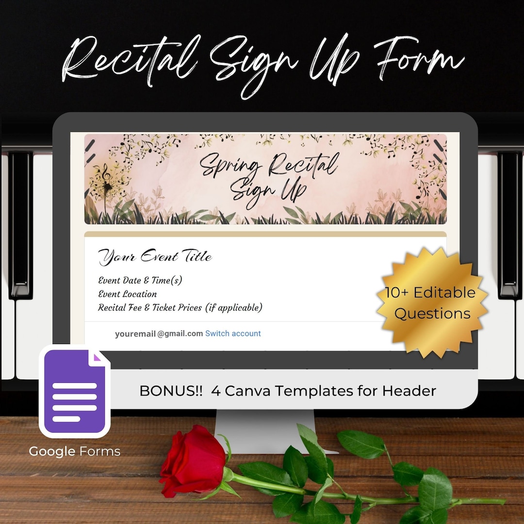 Music Recital Google Form Template, Performance Sign Up, RSVP Survey ...