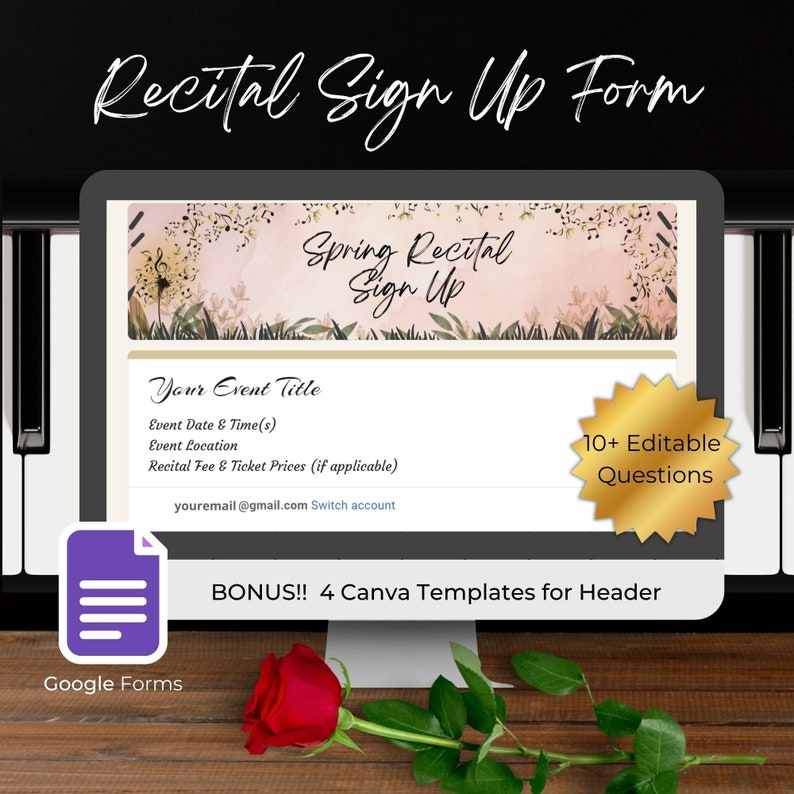 Music Recital Google Form Template, Performance Sign Up, RSVP Survey ...