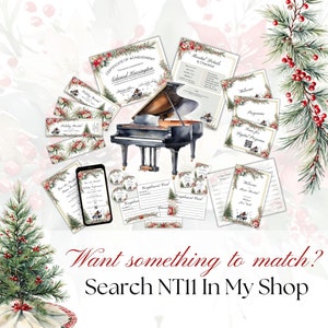 Piano Recital Program Christmas, Double Sided Folding Card, Canva ...