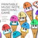 Musical Notes Matching Game, Stackable Ice Cream Cones, Printable PDF ...