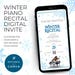 Piano Recital Digital Invitation, Snowflake Design for Christmas Xmas ...