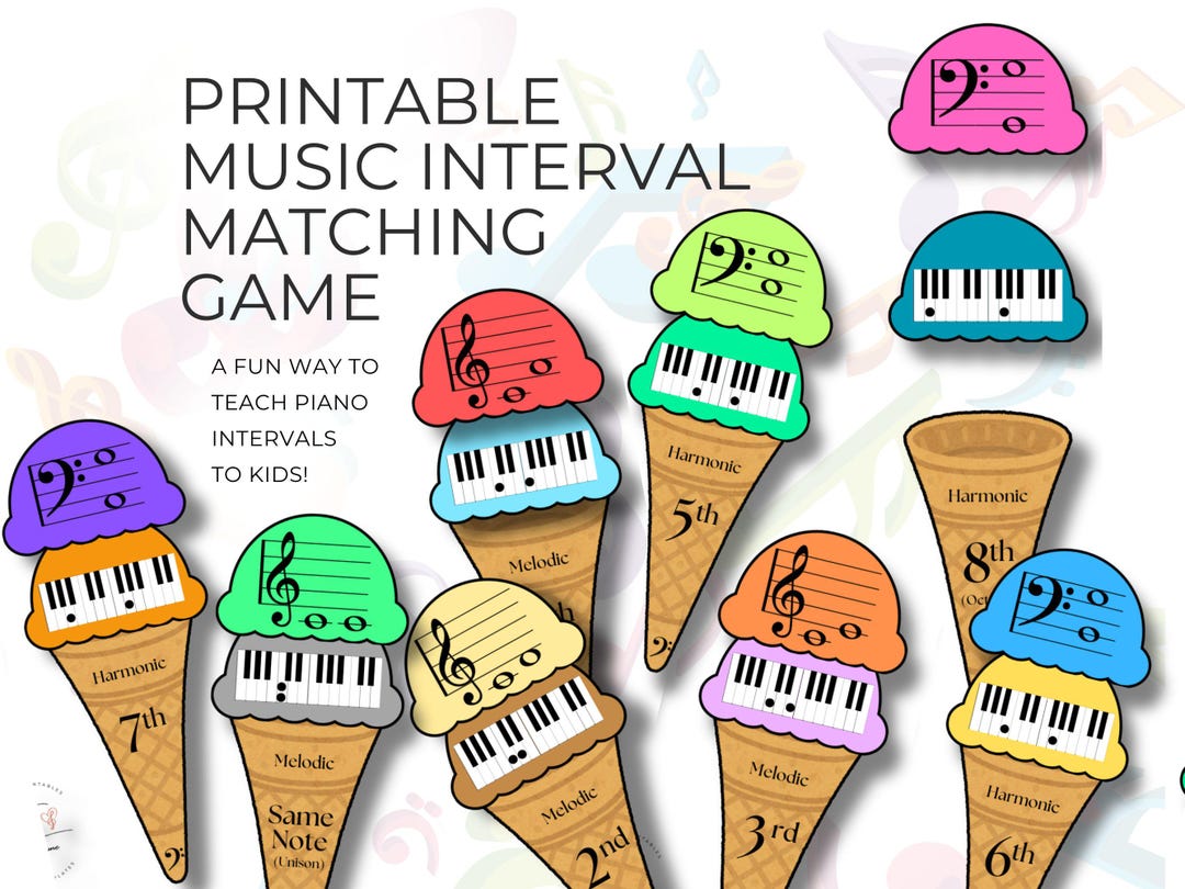 Musical Interval Matching Game, Stackable Ice Cream Cones, Printable ...