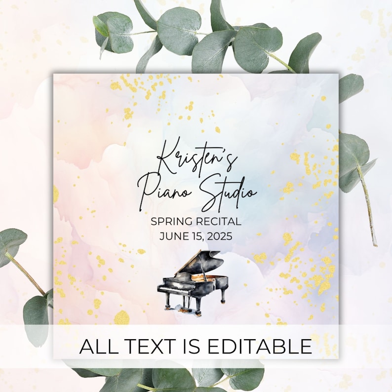 Piano Recital Sticker Template, Achievement Reward for Music Students ...