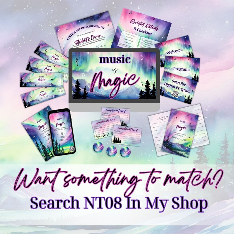 Music Recital Certificate, Music is Magic Theme, Piano Voice Student ...