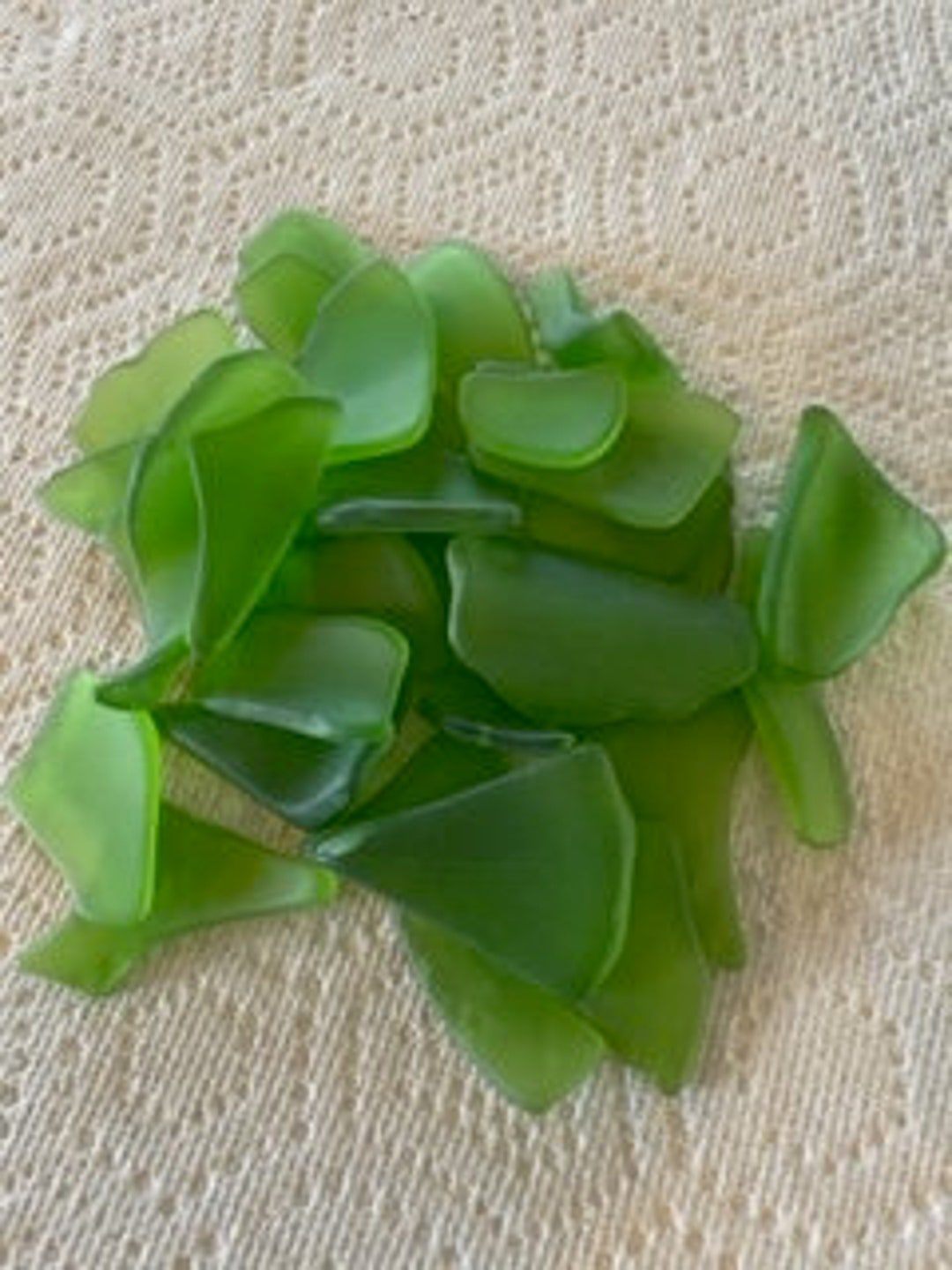 Green Sea Glass Tumbled Man Made Large Beach Glass Machine Tumbled ...