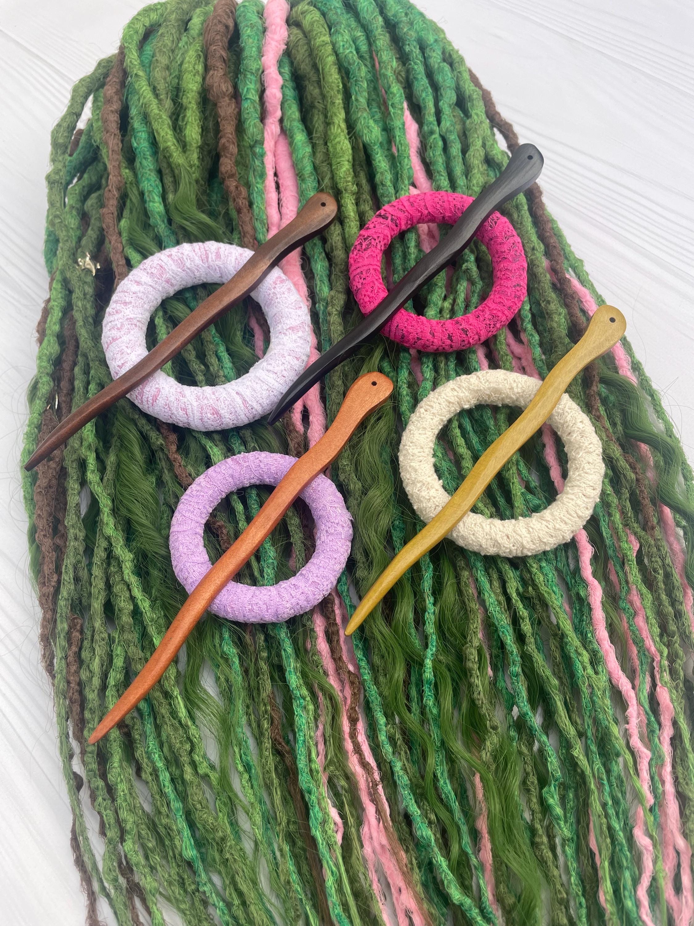 Lace-wrapped Dreadlocks Hair Accessory - Ring With Wooden Stick for ...