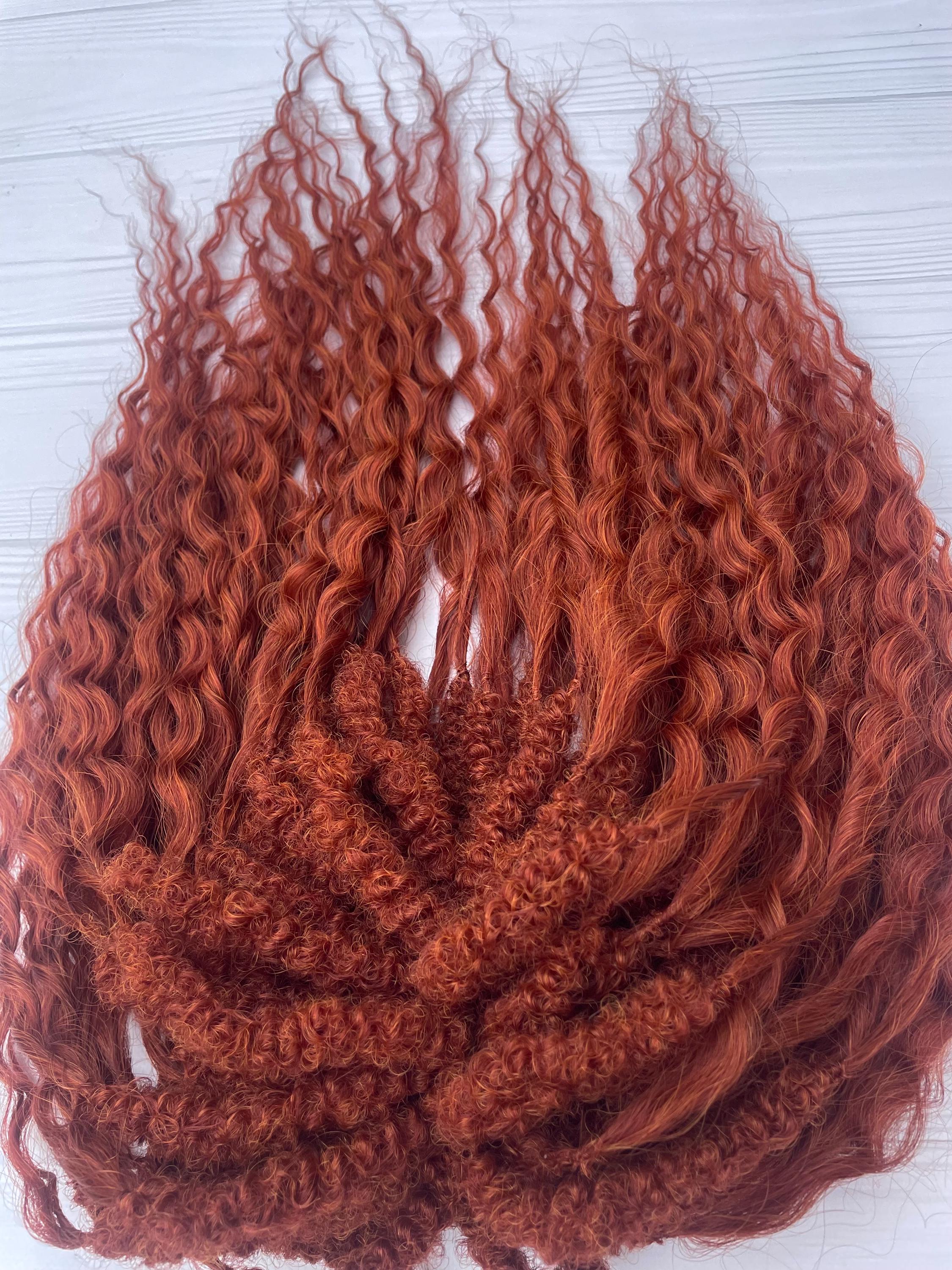 Ginger Copper Curly Dreads Crochet Synthetic Double Ended Dreadlock ...