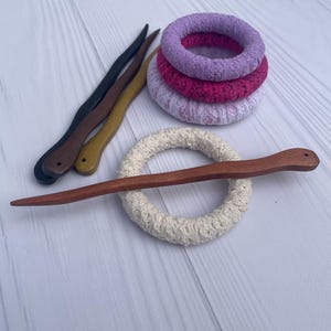 Lace-wrapped Dreadlocks Hair Accessory - Ring With Wooden Stick for ...