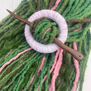 Lace-wrapped Dreadlocks Hair Accessory - Ring With Wooden Stick for ...