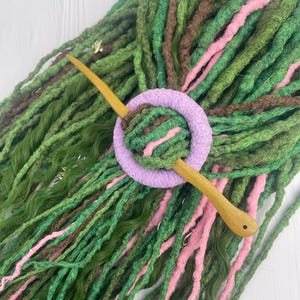 Lace-wrapped Dreadlocks Hair Accessory - Ring With Wooden Stick for ...