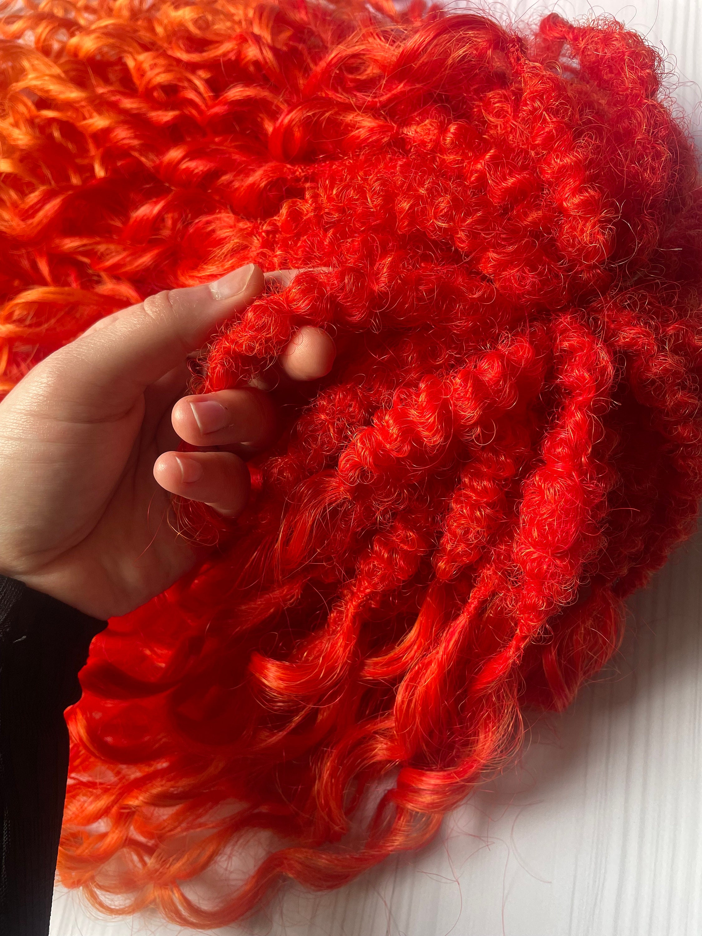 Synthetic Dreads Curly Dreads Double Ended Dreads Wavy Hair Orange ...