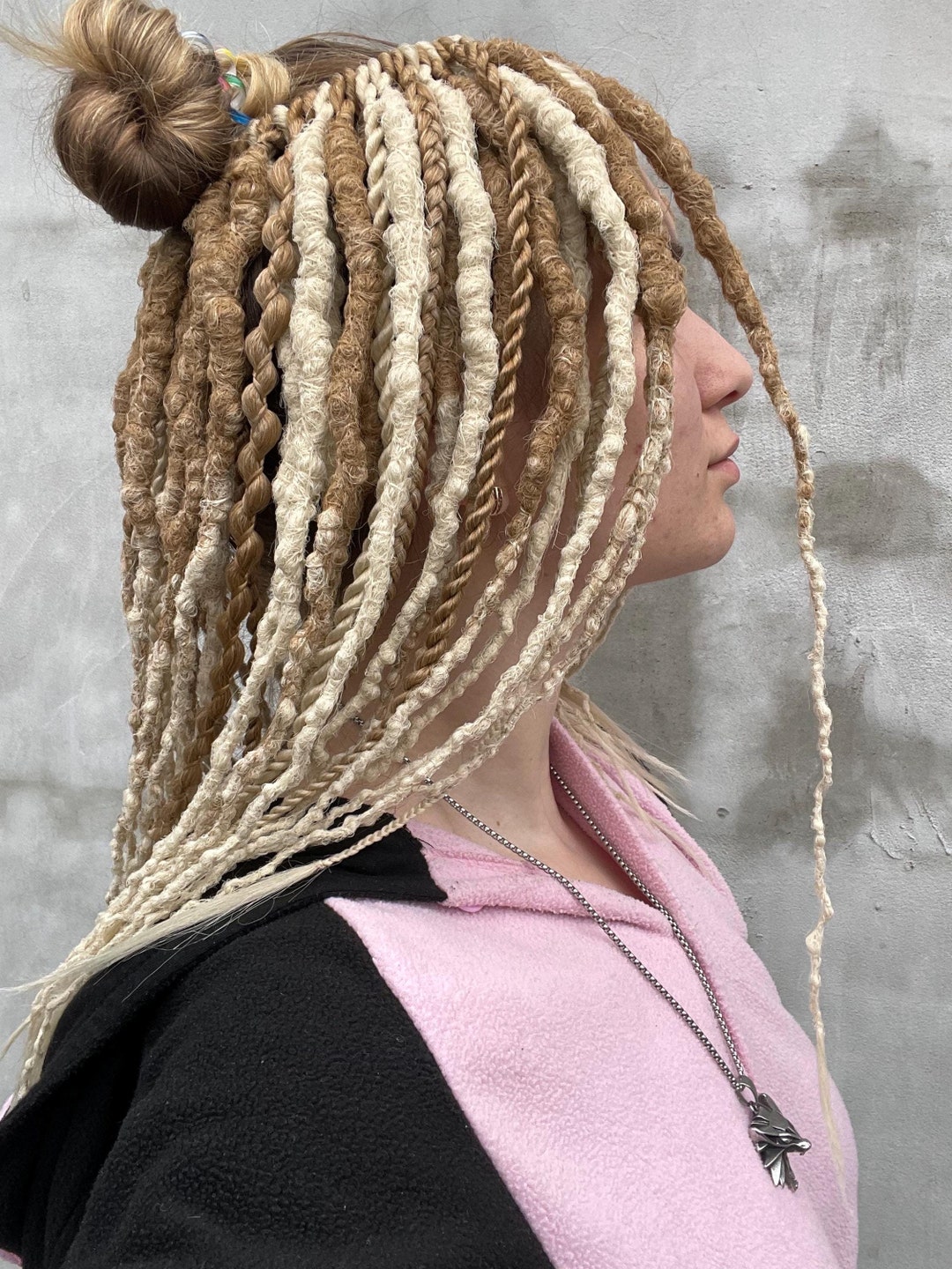 Warm Blonde Ombre Festival Dreadlocks Extensions Synthetic Single ...