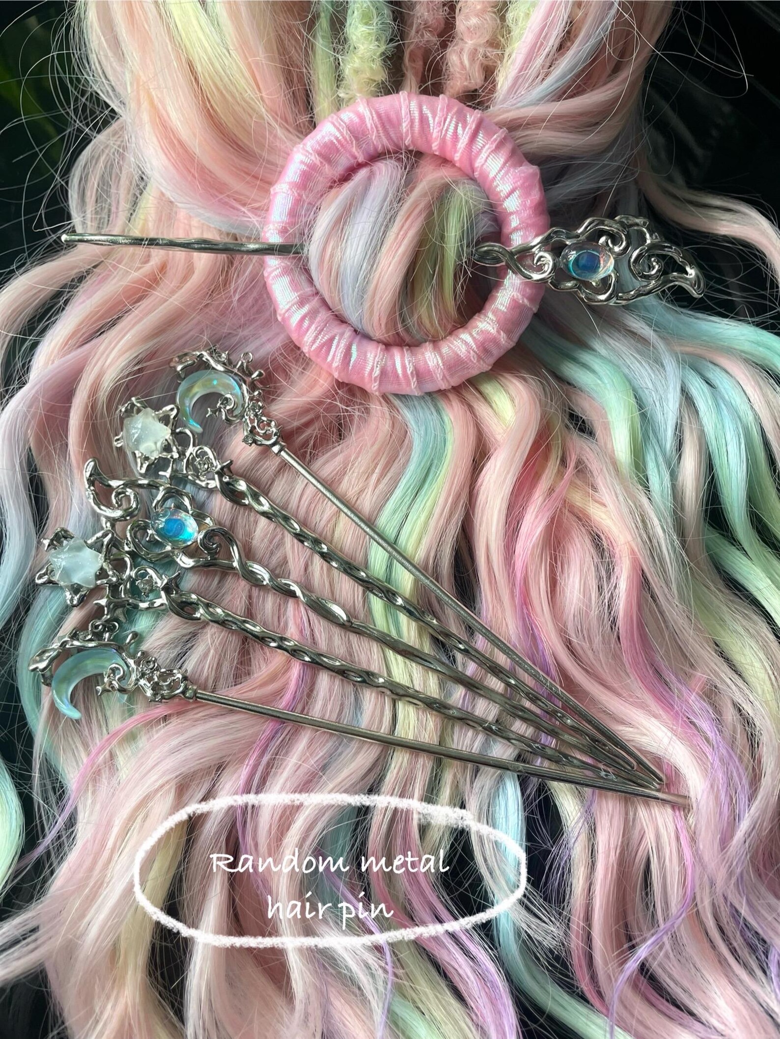 Festival Dreadlock Hair Accessory - Lace-wrapped Ring With Metal ...