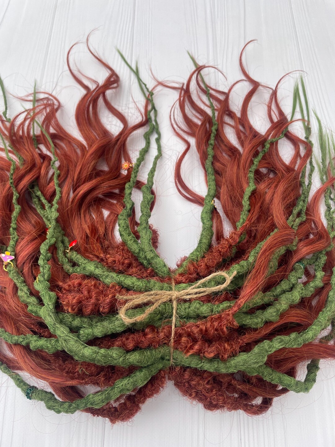Deep Ginger Curly Dreads Crochet Synthetic Double Ended Dreadlocks ...