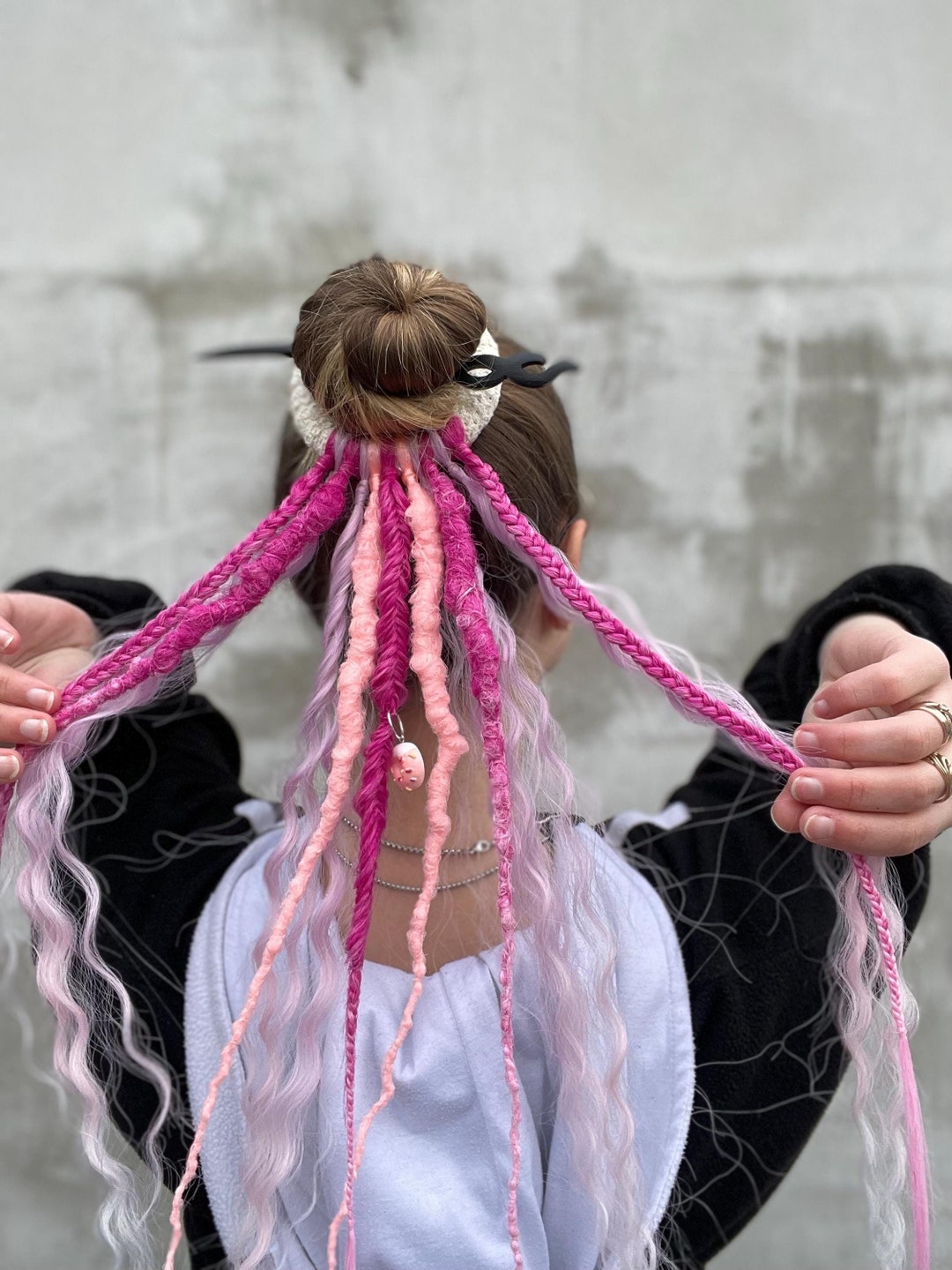 Boho Dreadlocks Hair Accessory - Ring Barrette With Wooden Stick for ...