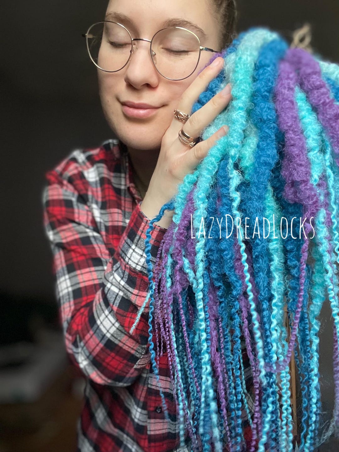 Blue Purple Festival Full Set Dreads Extensions Synthetic Double Ended ...