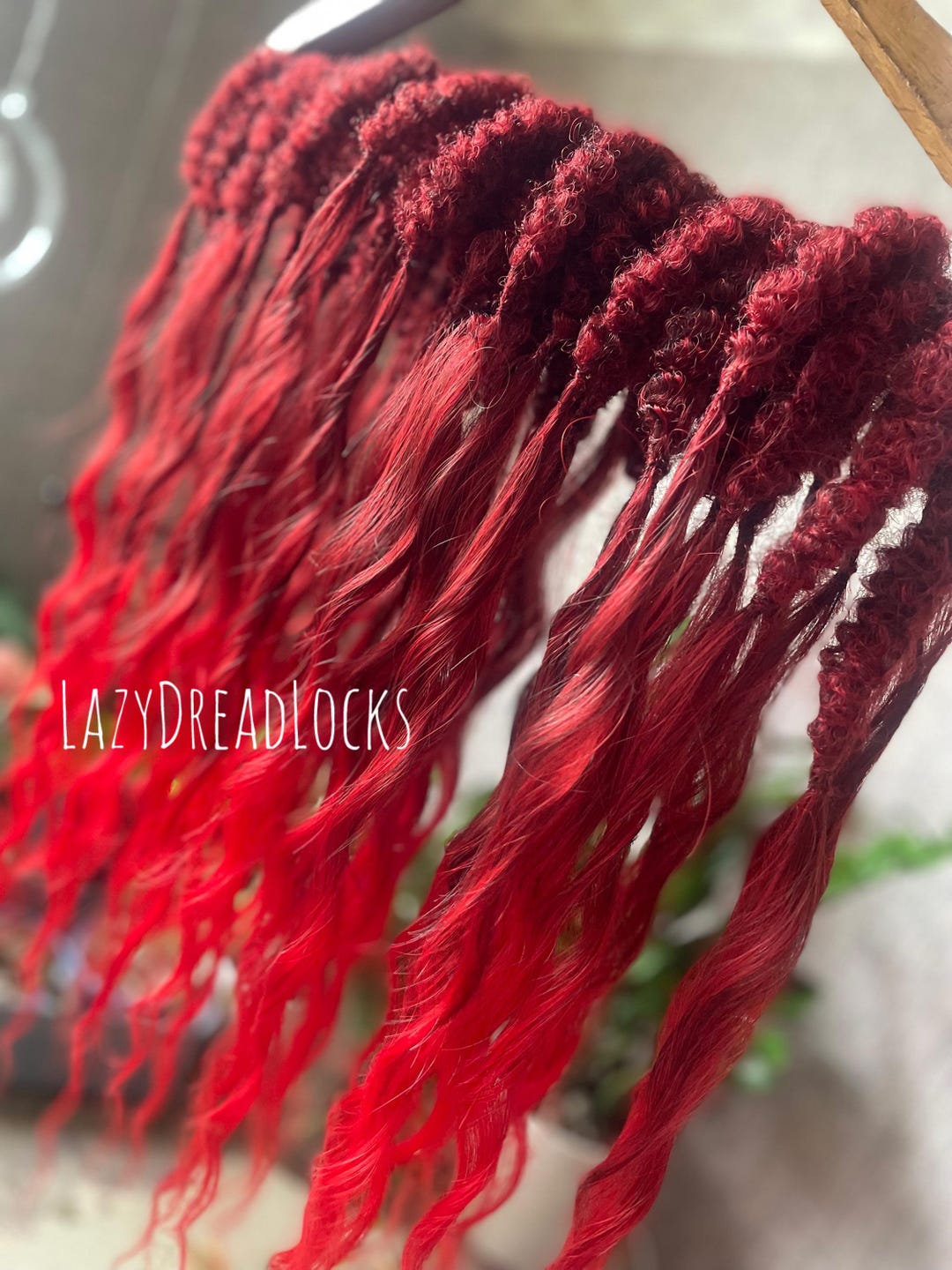 Vibrant Red Festival Curls - Dreadlocks Extension Synthetic Double ...