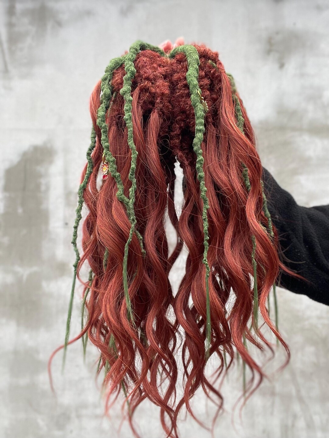 Ginger Green Dreadlock Extensions Synthetic Dreads Festival Curls ...
