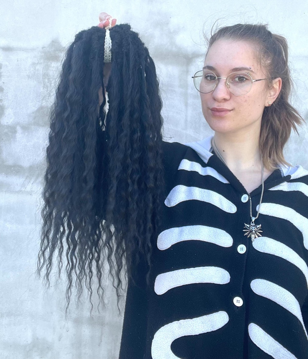 Gothic Black Curly Dreadlocks Extensions - Boho Festival Curls, Double ...