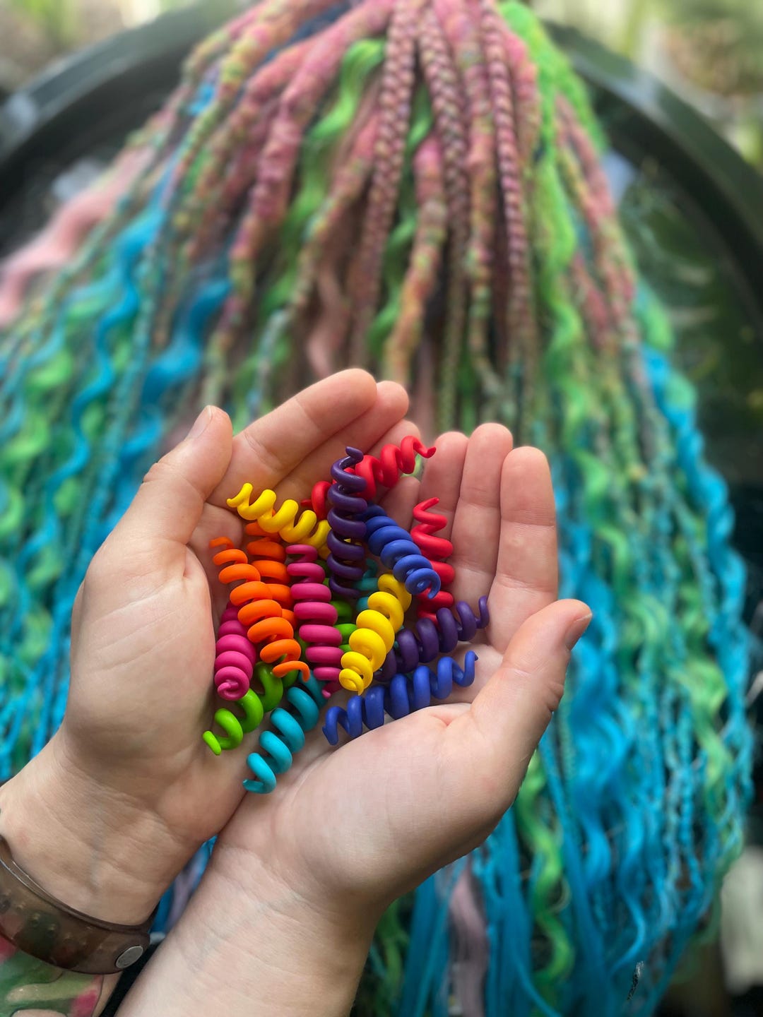 Set of 2/5/8 Spiral Dread Beads – Handmade Polymer Clay Hair Beads ...