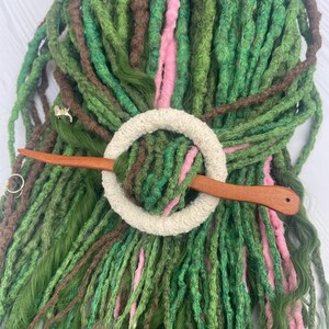Lace-wrapped Dreadlocks Hair Accessory - Ring With Wooden Stick for ...