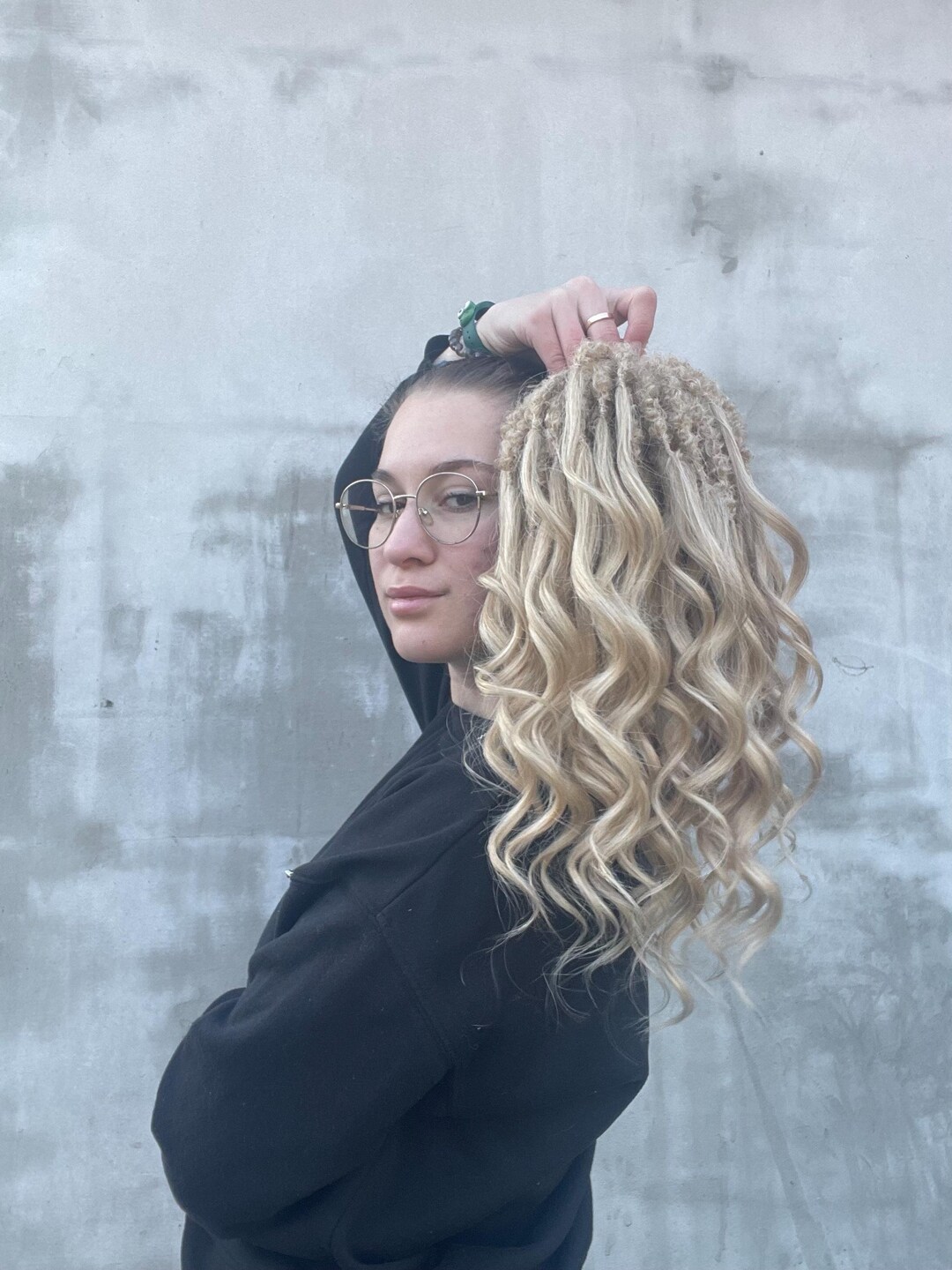 Golden Blonde Festival Curls - Synthetic Dreads Extension, Faux Push up ...