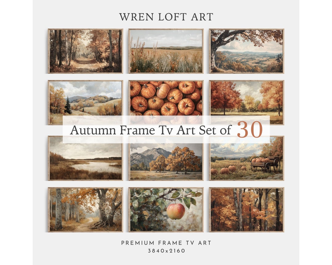 Fall Frame Tv Art Set, Pumpkin Frame Tv, Autumn Samsung Frame Tv Art ...