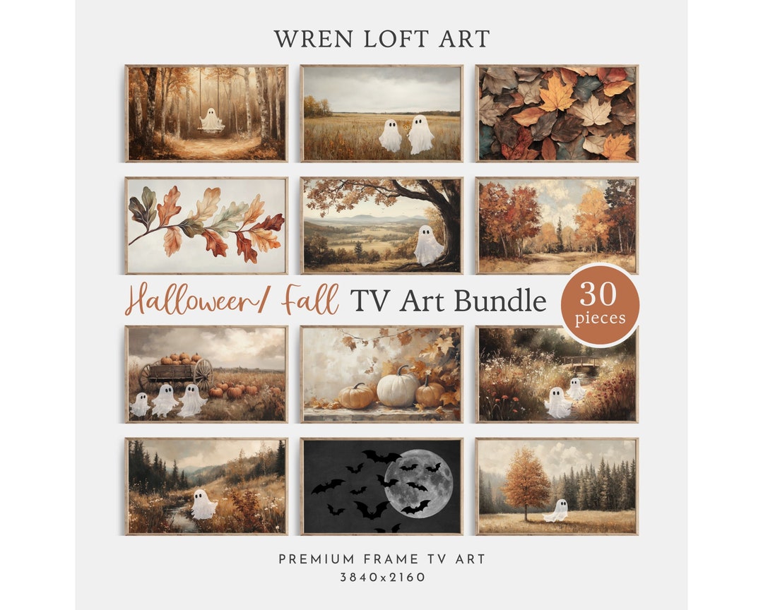 Fall Frame Tv Art for Halloween, Ghost Family Samsung Autumn Frame Tv ...