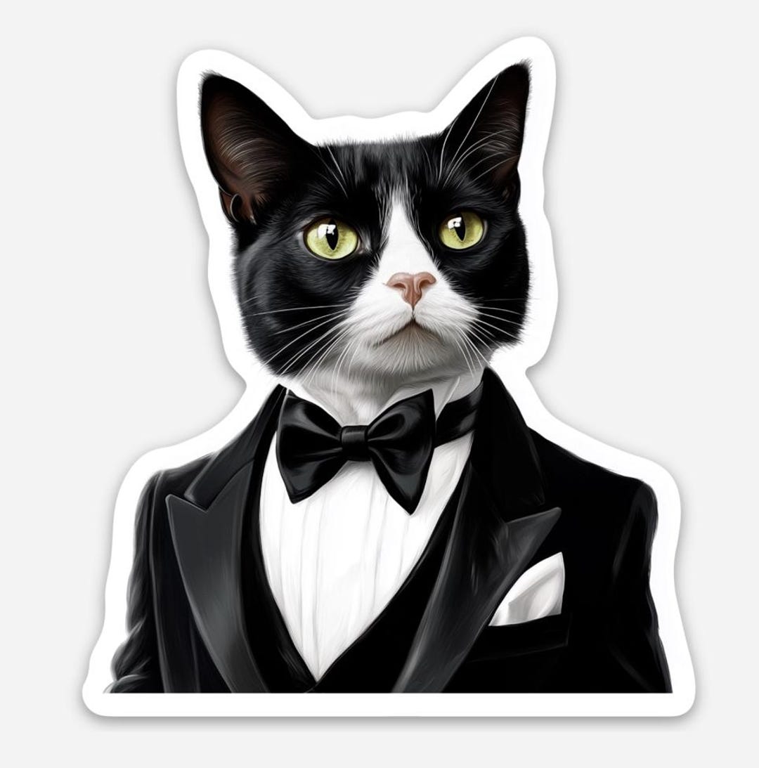 Tuxedo Joe Sticker / Tuxedo Cat / Pet Stickers / Funny Stickers ...