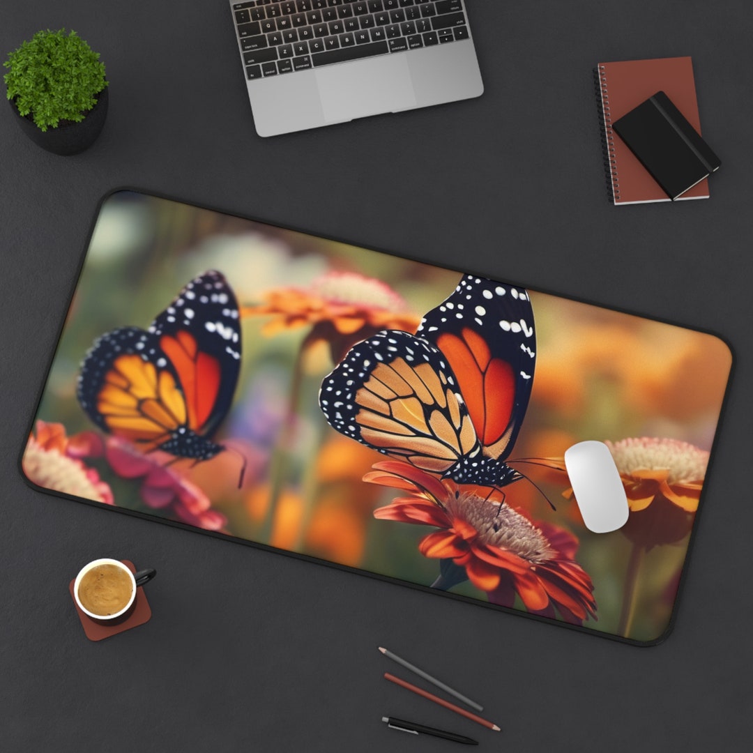 Butterflies Desk Mat, Deskmat, Cute Desk Mat, Desk Mat Aesthetic ...