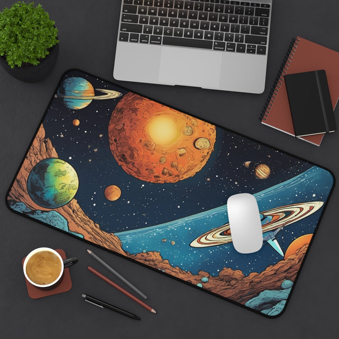 Sci-fi Planet Desk Mat, Deskmat, Space Desk Mat, Desk Mat Aesthetic ...