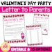 EDITABLE Valentine's Day Party Letter to Parents | Card Exchange ...