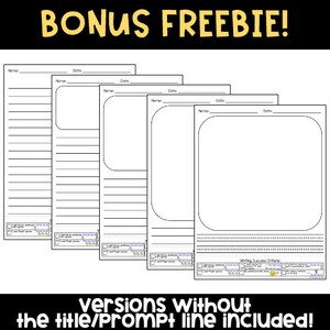 Writing Paper With Lines and Picture Box Templates | Editable Checklist ...