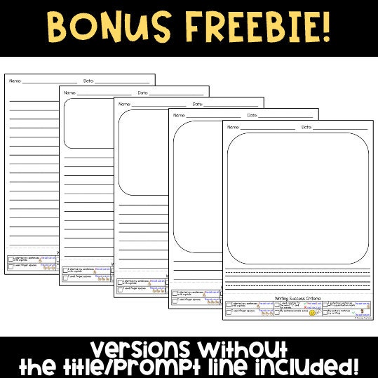 Writing Paper With Lines and Picture Box Templates Editable Checklist ...