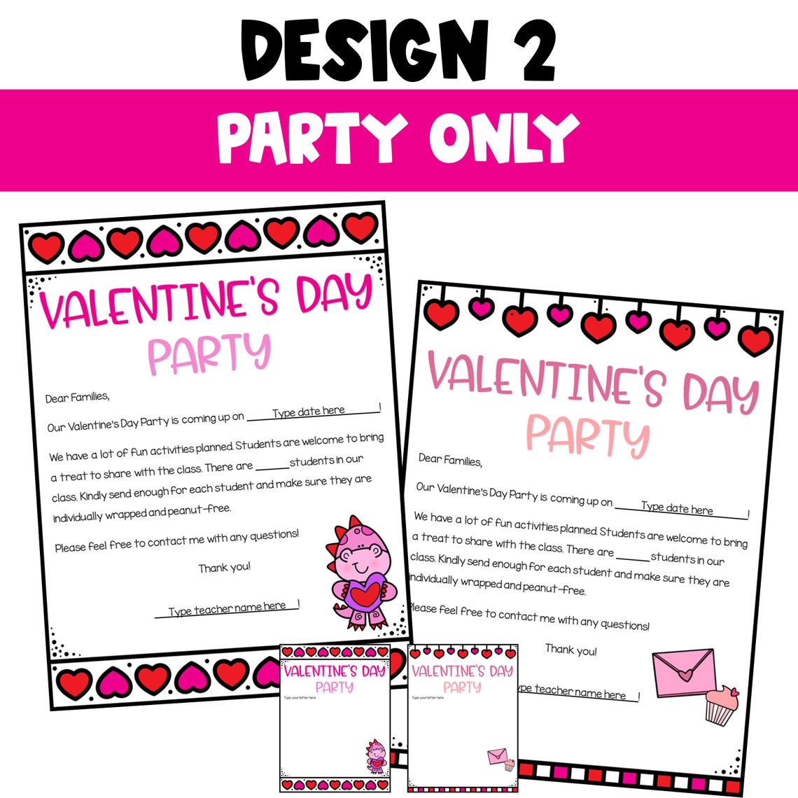 EDITABLE Valentine's Day Party Letter to Parents | Card Exchange ...