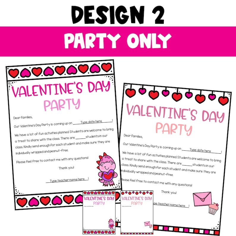 EDITABLE Valentine's Day Party Letter to Parents | Card Exchange ...
