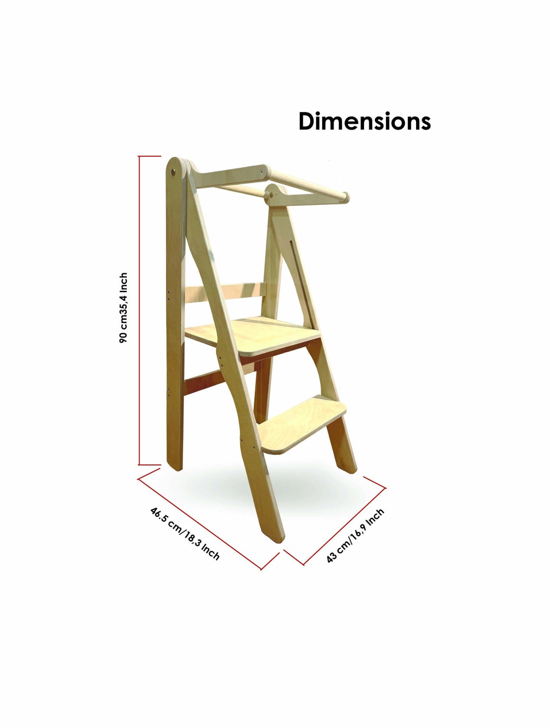 Foldable Learning Toddler Tower,kids Kitchen Tower,montessori Furniture ...