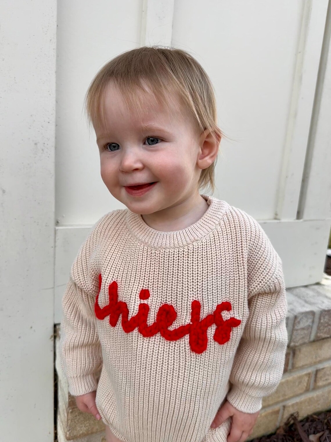 Kids/baby Kansas City Chiefs Embroidered Sweater, Toddler Chiefs ...