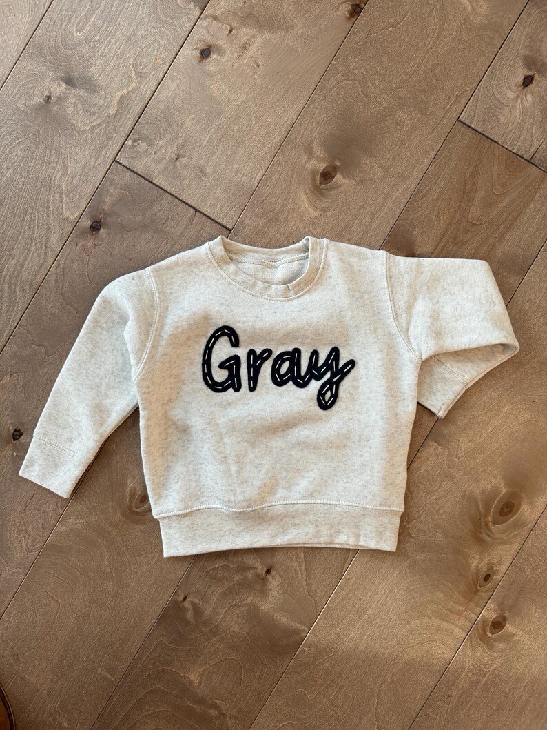 Adult Felt Name Sweatshirt, Custom Hand-embroidered Shirt, Hand ...